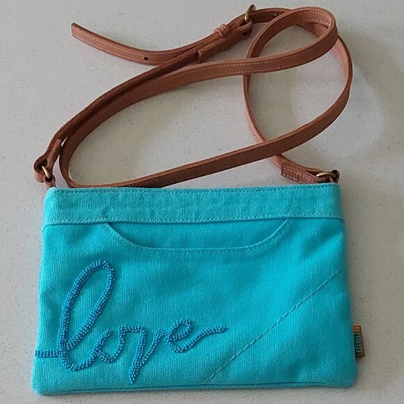 UBUNTU LIFE | Bags | Rare Ubuntu Life Aqua Blue Love Crossbody Purse ...